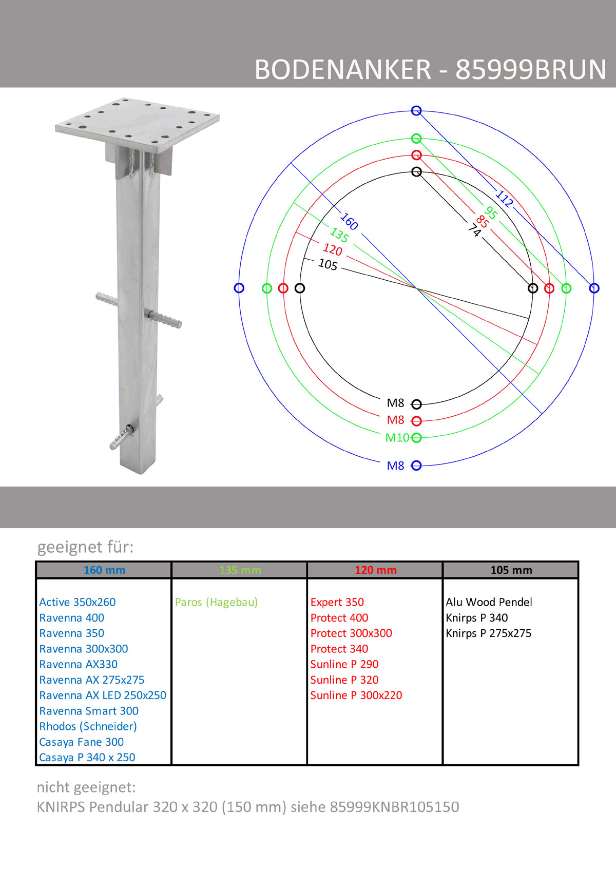 Doppler Bodenanker für Pendelschirme Doppler