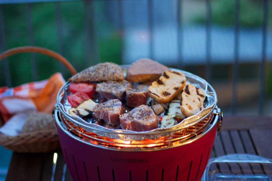 Lotusgrill rund 32 cm rot Lotus Grill